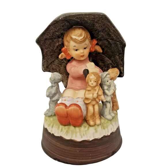 Hummel | Accessories | Vintage Hummel Like Girl Holding Umbrella With ...